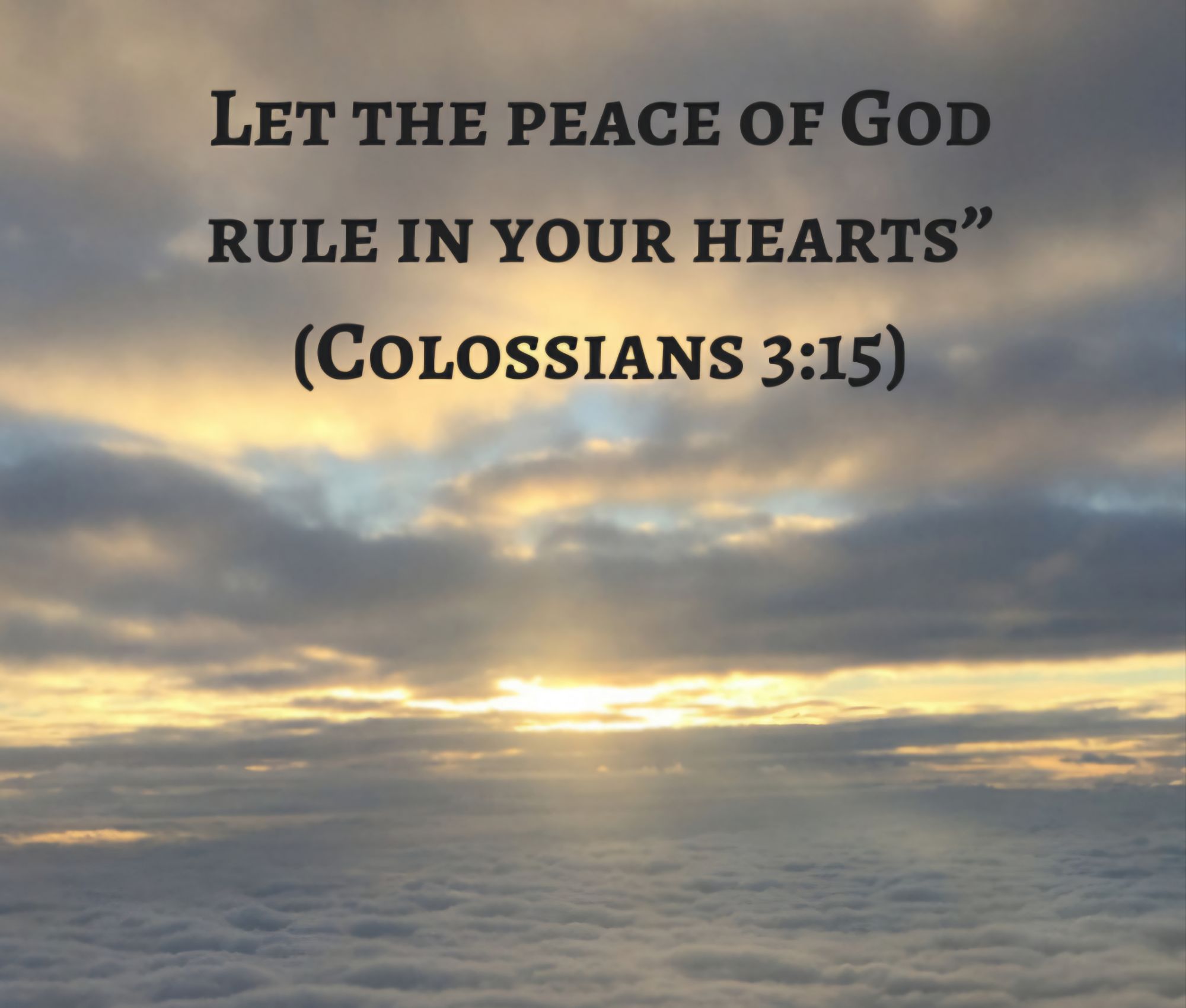 Let the peace of God rule – Ronnie's Thoughts